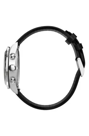 Timex® Waterbury Chronograph Leather Strap Watch - Black
