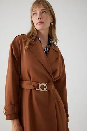 EXQUISE Aisha Belted Trench Coat