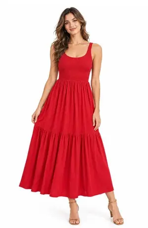 LOVE ALL TENNIS Cafe Dress - Red