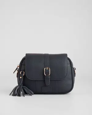 POM POM LONDON Finsbury Crossbody Bag - Navy