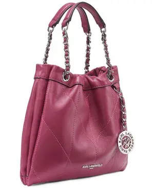 Karl Lagerfeld Paris Amandine Leather Crossbody Bag - Currant