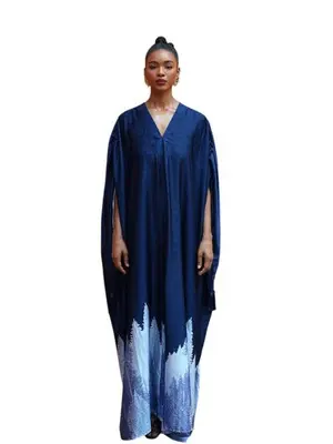 FLAUNT ARCHIVE Suri Silk Caftan - Blue