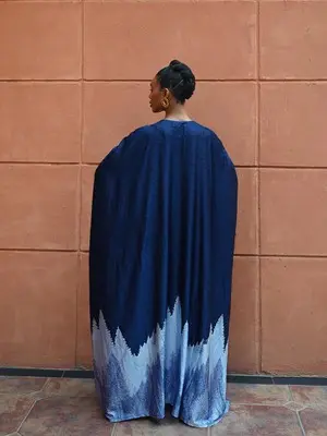 FLAUNT ARCHIVE Suri Silk Caftan - Blue