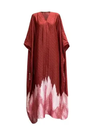 FLAUNT ARCHIVE Suri Silk Caftan - Red