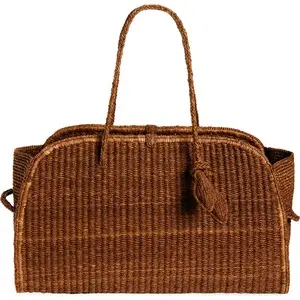 Jacquemus Le Grand Turismo Raffia Bowling Bag - Camel
