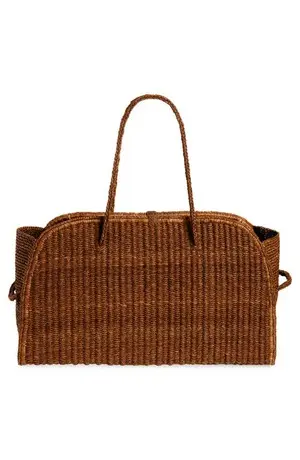 Jacquemus Le Grand Turismo Raffia Bowling Bag - Camel