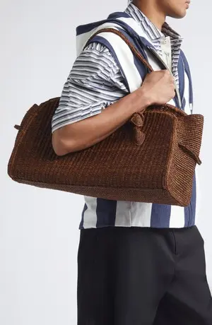 Jacquemus Le Grand Turismo Raffia Bowling Bag