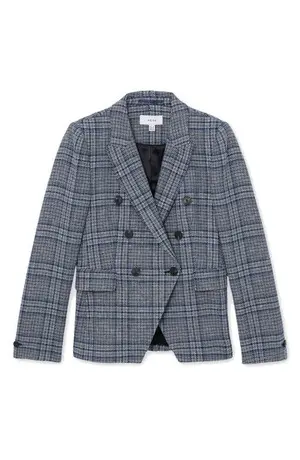 REISS Larissa Plaid Double Breasted Jacket