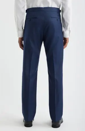 Zanella Danny Pleated Solid Wool Dress Pants