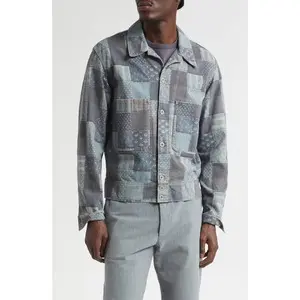 Double Rl Patchwork Trompe L'oeil Jersey Chore Jacket