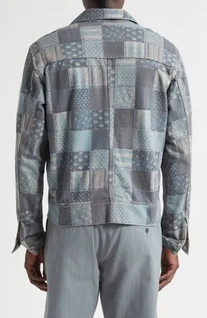 Double Rl Patchwork Trompe L'oeil Jersey Chore Jacket