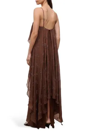Staud Valencia Crinkle Beaded Maxi Dress