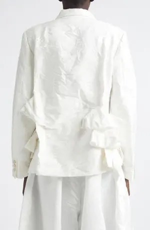 Comme Des Garçons Floral Damask Single Breasted Blazer - Off-white
