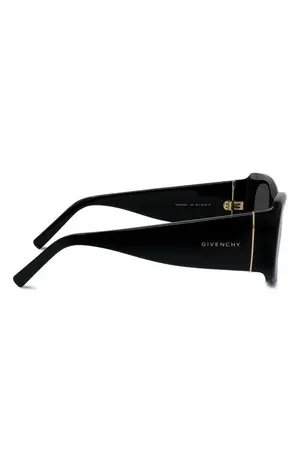 Givenchy Geometric Sunglasses - Shiny Black/smoke