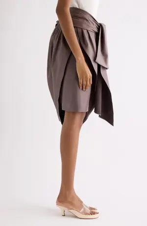 Chloé Technical Satin Faux Wrap Skirt