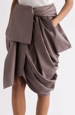 Chloé Technical Satin Faux Wrap Skirt