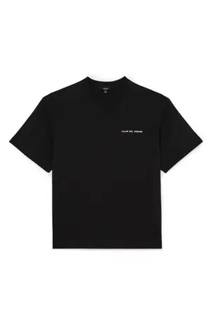 REISS Casa Cotton Graphic T-shirt - Black