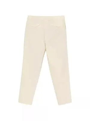 DELL'OGLIO Cream Beige Front Button Trousers
