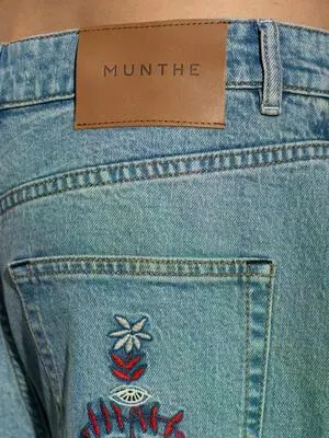 Munthe Brali Embroidered Wide-leg Jeans