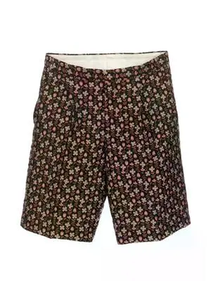 WALTER VAN BEIRENDONCK Floral Jacquard Shorts - Black