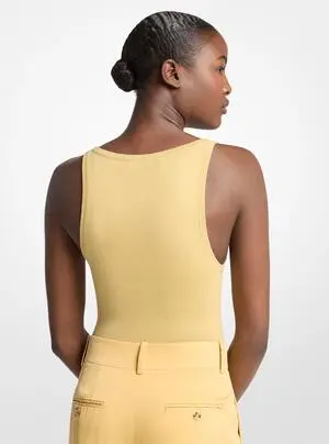 Michael Kors Stretch Cashmere Blend Bodysuit - Yellow