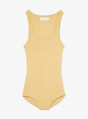 Michael Kors Stretch Cashmere Blend Bodysuit - Yellow