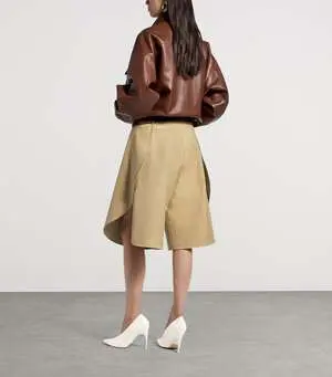 Balenciaga Oversized Cropped Leather Jacket - Blue