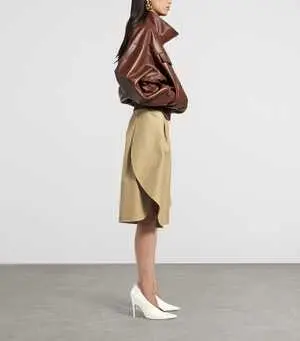 Balenciaga Oversized Cropped Leather Jacket - Blue
