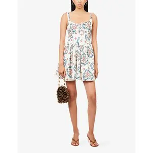 Agua Bendita Floral Cotton Mini Dress