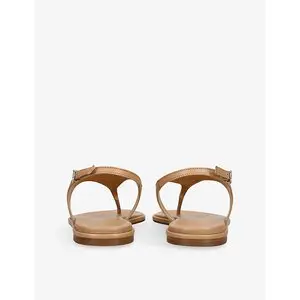 AeydĒ Raine Leather Thong Sandals - Mid Brown