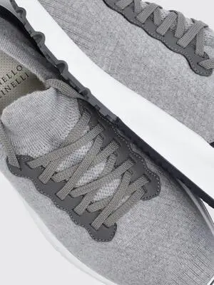 Brunello Cucinelli Knit Low-top Sneakers - Grey