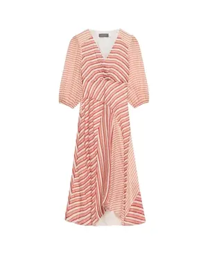 Mint Velvet Striped Panelled Midi Dress
