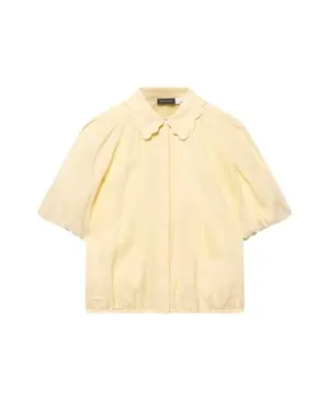 Mint Velvet Puff Sleeve Shirt With Scallop Trim Collar