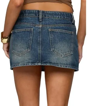 EDIKTED Libbey Studded Denim Mini Skirt