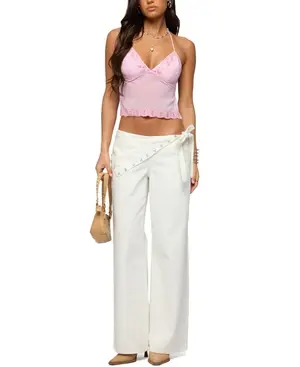 EDIKTED Allise Backless Sequin Halter Top