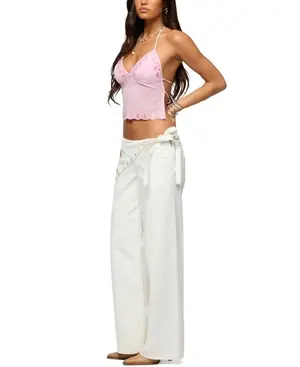 EDIKTED Allise Backless Sequin Halter Top
