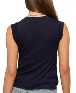 EDIKTED Sleeveless V-neck Tie Front Babydoll Top