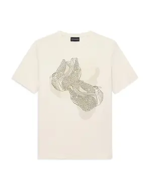 Emporio Armani Embroidered Cotton Jersey Tee