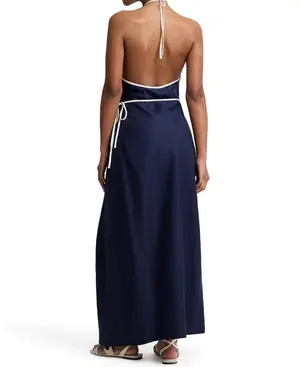 Onia Halter Neck Wrap Maxi Dress With Slit