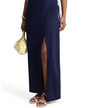 Onia Halter Neck Wrap Maxi Dress With Slit
