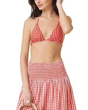 Splendid Tiana Triangle Bikini Top - Firework/white