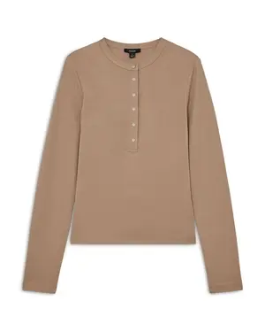 REISS Alina Knit Top With Button Detailing