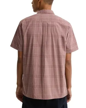 Barbour Carrock Seersucker Check Summer Shirt - Burnt Pepper