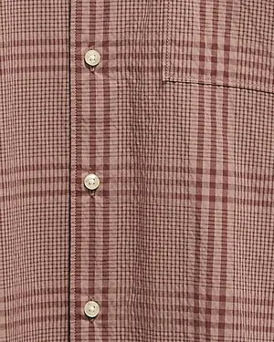 Barbour Carrock Seersucker Check Summer Shirt - Burnt Pepper