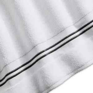 HUDSON PARK COLLECTION Turkish Border Tub Mat Towel - Charcoal