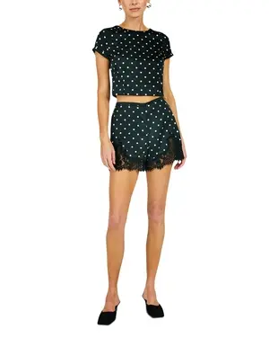 Line & Dot Sophie Polka Dot Cropped Top