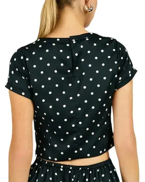 Line & Dot Sophie Polka Dot Cropped Top