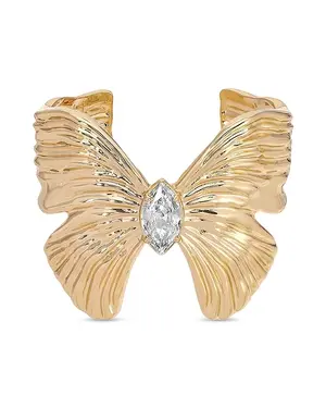 Ettika Crystal Butterfly Cuff Bracelet - Gold