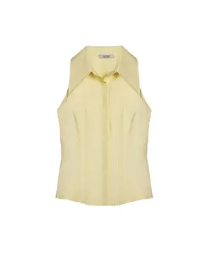 NOCTURNE Sleeveless Sculpted Shirt - Yellow