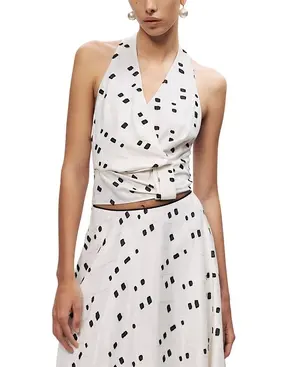 NOCTURNE Printed Halter Blouse